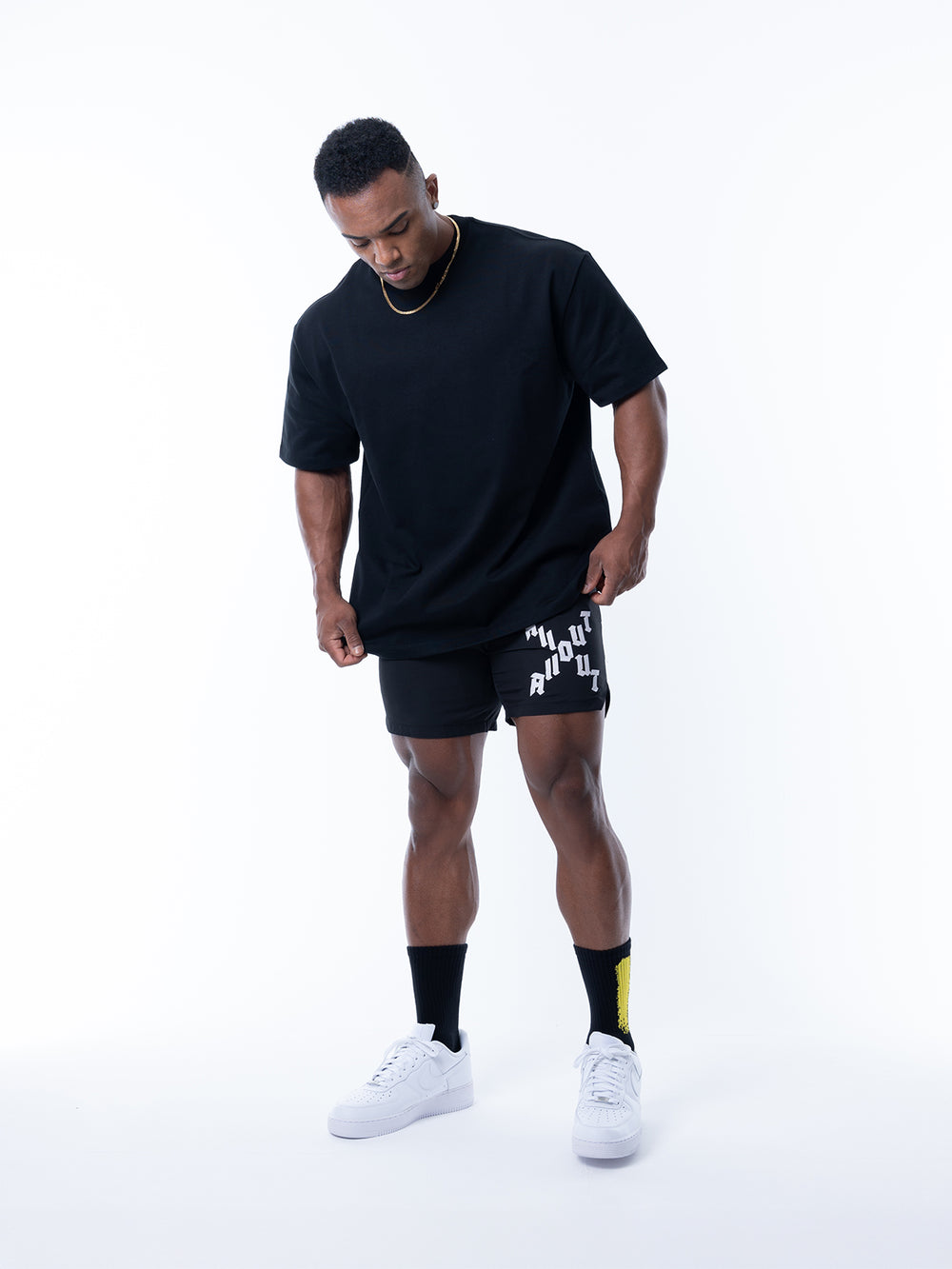 T-shirt DIAGONAL CROSS【BLACK】